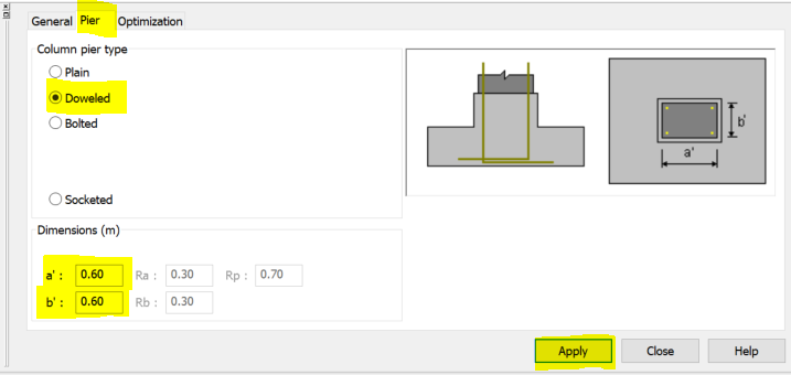 How to define required layout of vertical rebars in foundation pedestal ...