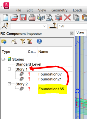 How to move foundation to different story in Object Inspector in Robot Structural Analysis