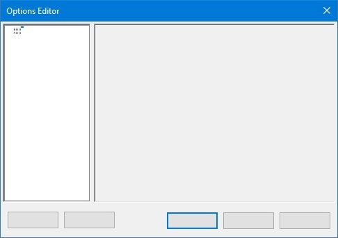Interface elements and options windows are empty and contain no text in ...