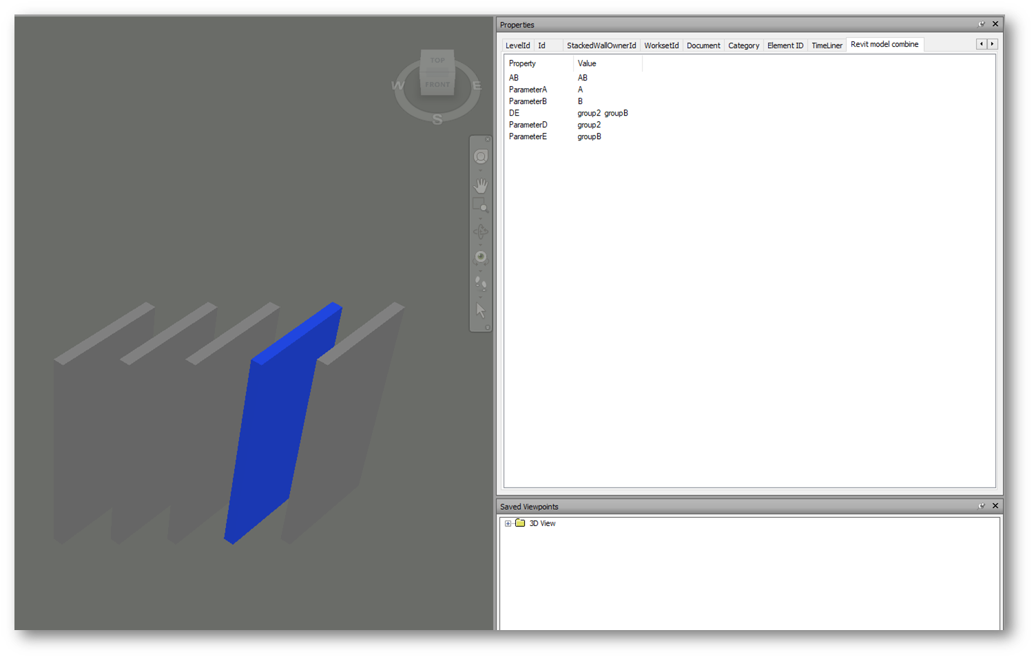 How to join different property values into one in DataTools in Navisworks