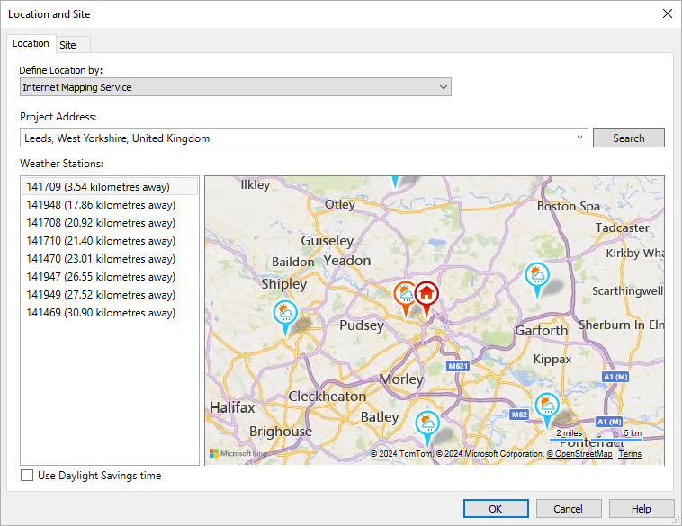 Nearest weather station far from the project location in Revit