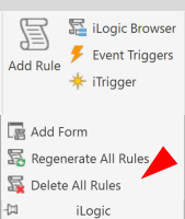 How to remove all rules for This Document from Event Trigger of Inventor file