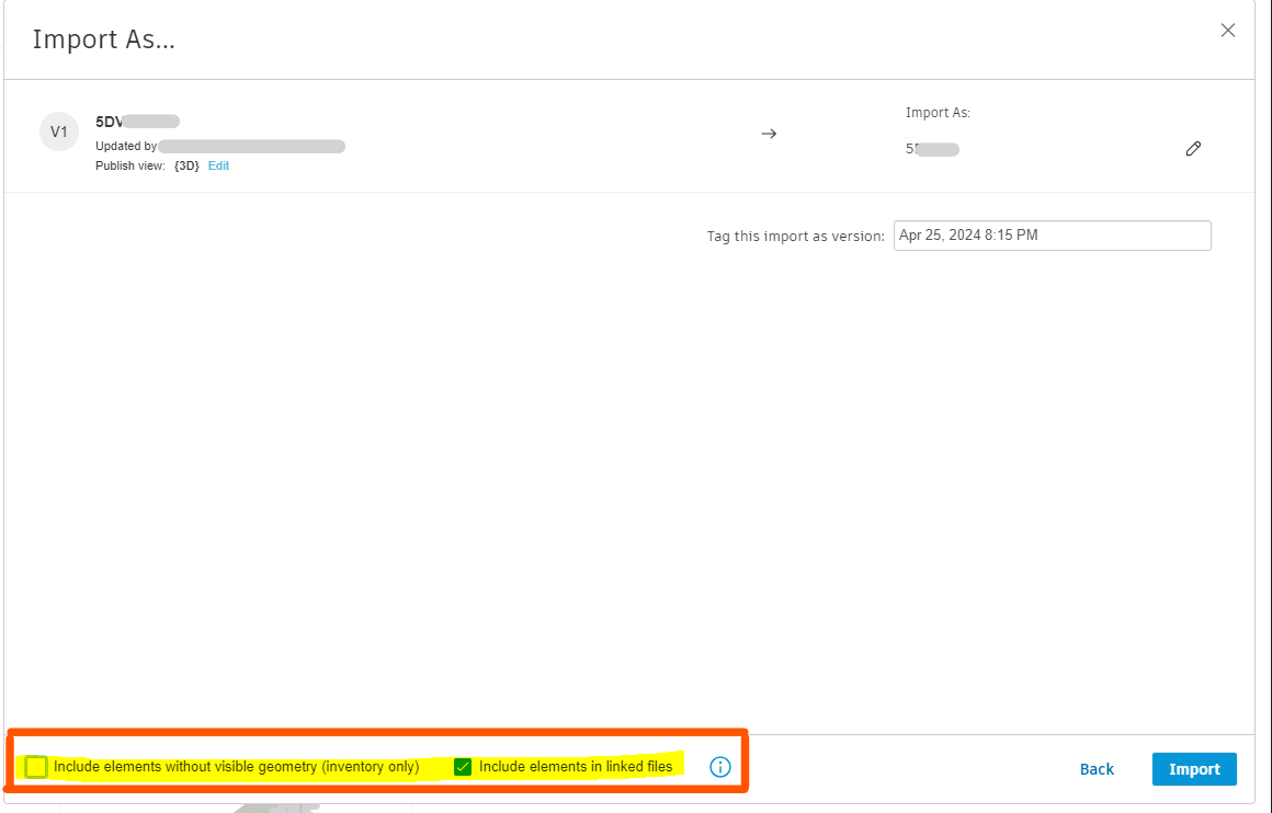 "Couldn't import file" error appears when importing ACC/ BIM 360 models to Assemble project.
