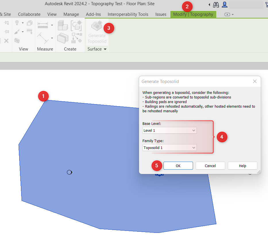 Revit에서 업그레이드된 기존 지형을 편집할 수 없음