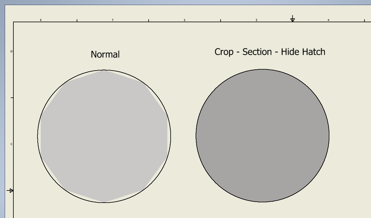Round shape results in a polygon for Shaded View in Inventor Drawing