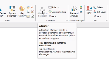 InfoWater Pro commands are unavailable or greyed out in the ArcGIS Pro ...
