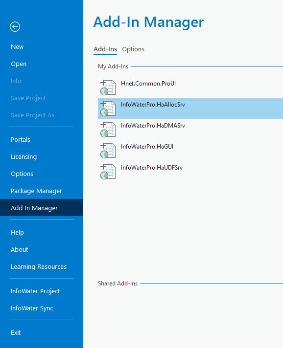 InfoWater Pro commands are unavailable or greyed out in the ArcGIS Pro ...