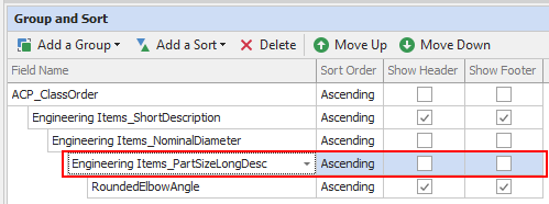 Different components listed together in AutoCAD Plant 3D Report Creator