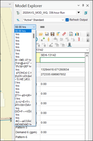Strange text characters in the model output in InfoWater Pro