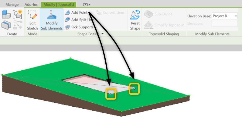 How to calculate cut and fill for toposolids in Revit?