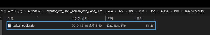Inventor Task Scheduler freeze and it is not possible to create a new task