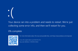 Blue Screen of Death (BSOD) message occurring during the launch or use ...