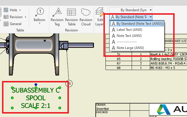 Issue with Label Text in Inventor drawing.