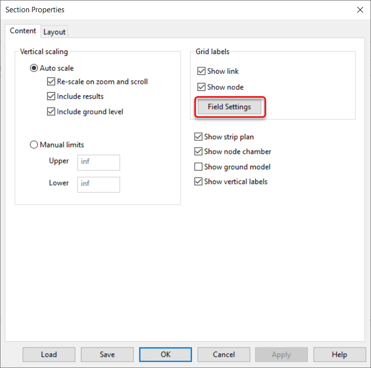 Adding user-defined grid labels to long sections in InfoWorks ICM
