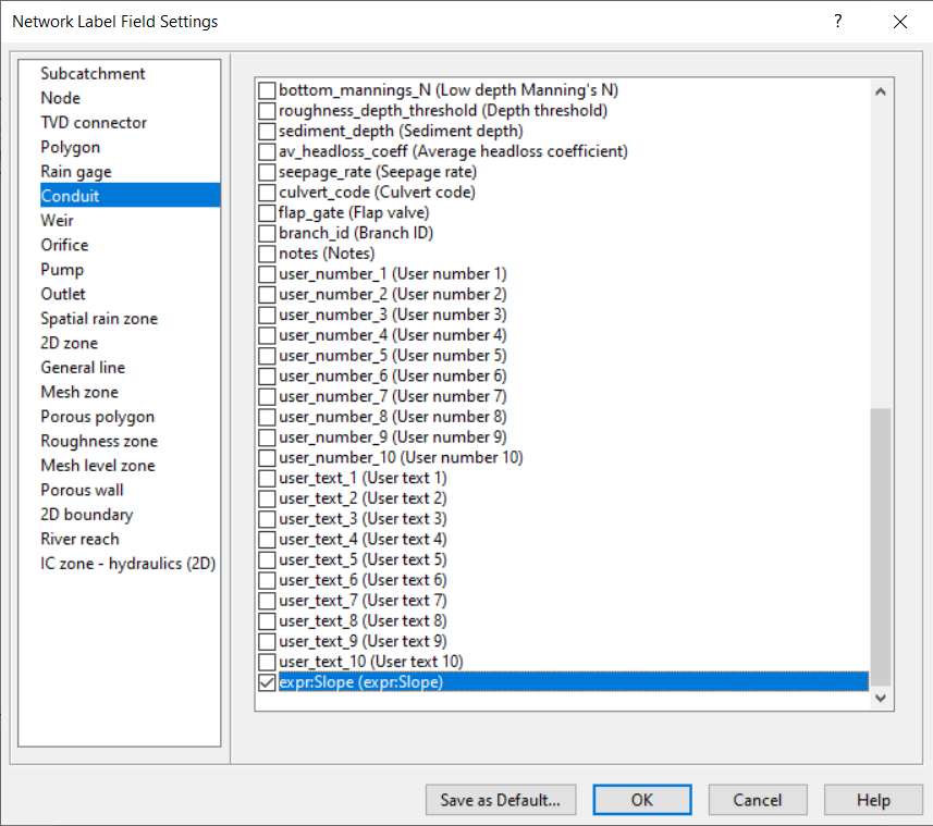 Adding user-defined grid labels to long sections in InfoWorks ICM