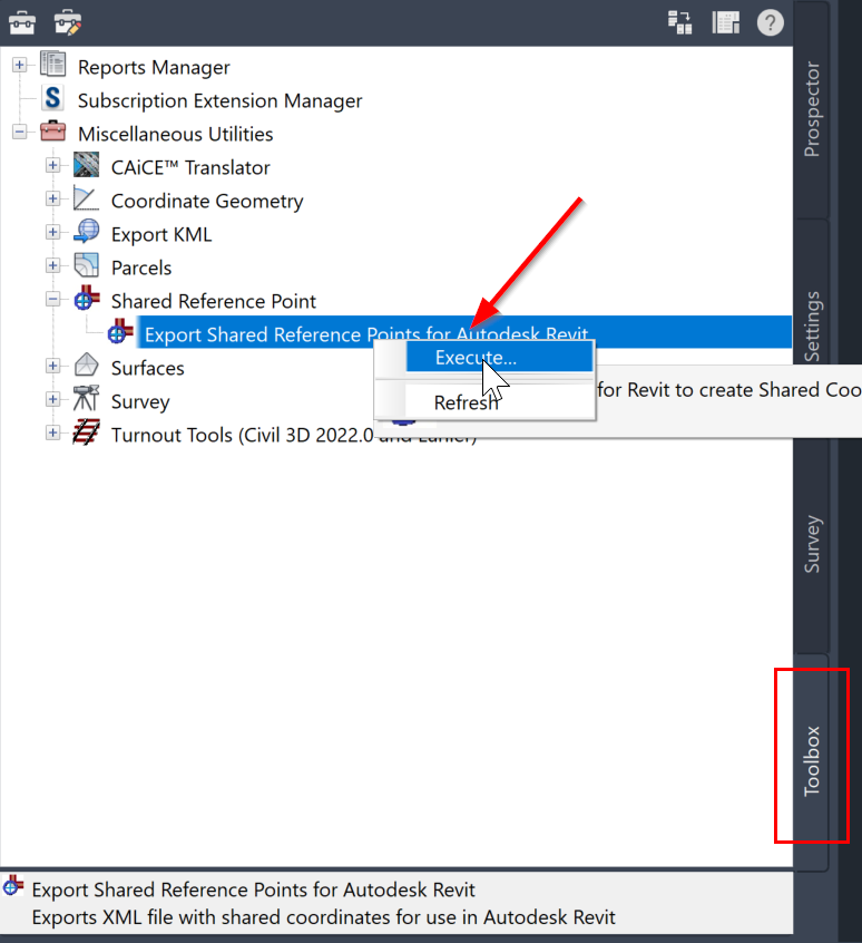 XML ドキュメント (2, 2) にエラーがあります。Civil から Revit に XML ファイルを読み込む