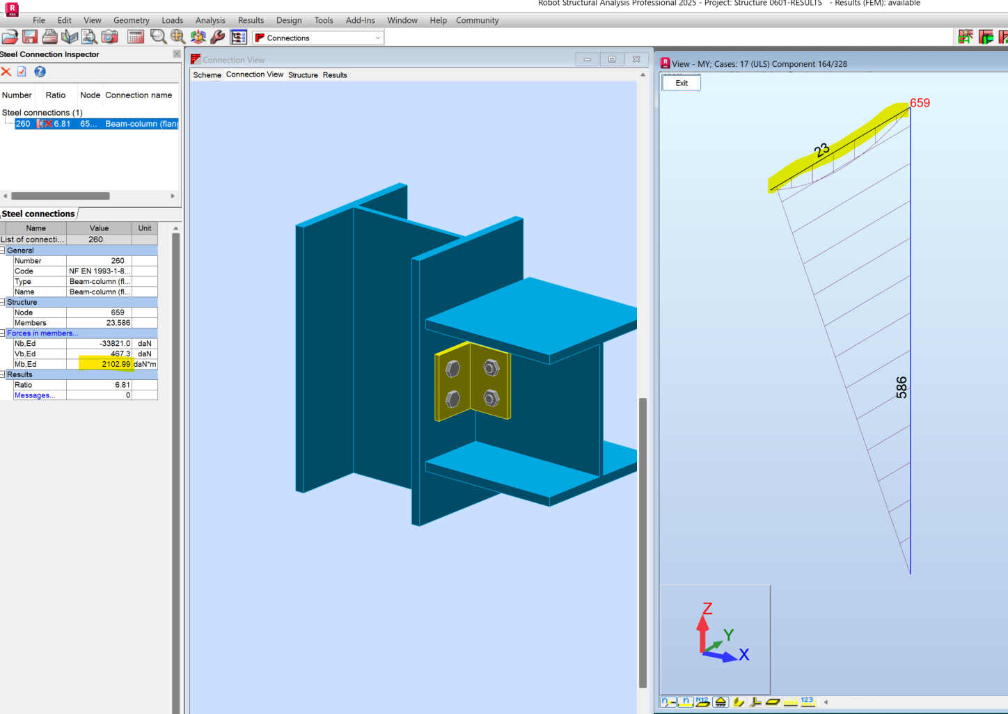 Incorrect forces imported to steel connection module for pinned Beam to ...