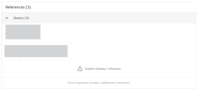 "Couldn't display references" appears when trying to view references in ACC