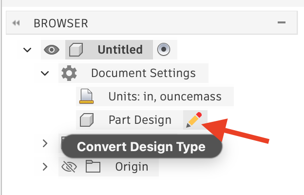 How to convert Part Design or Assembly into Hybrid in Autodesk Fusion