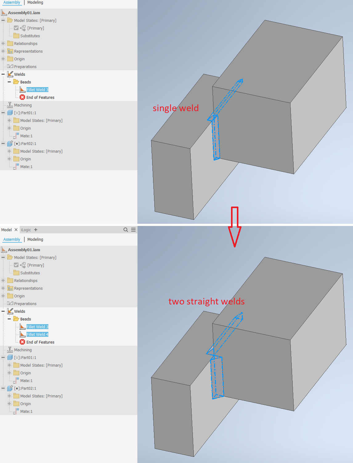 Wrong size of Fillet Weld when the weld turns the corner in Inventor ...