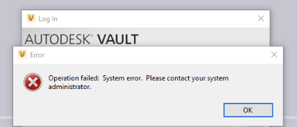 "Operation failed: system error. Please contact your system administrator" appears during sign ...