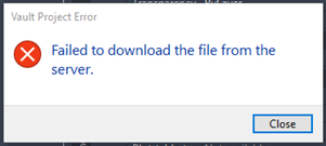 Error message when refreshing AutoCAD Plant 3D Vaulted projects