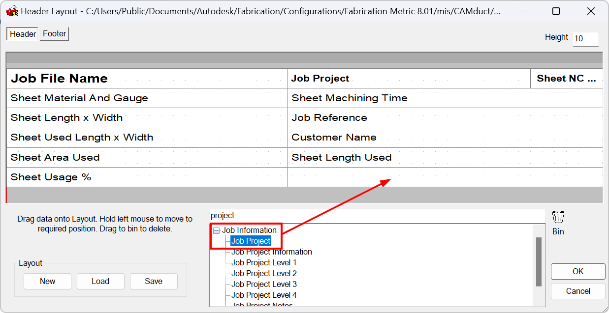 How to add the NC file path to Nest Prints in CAMduct