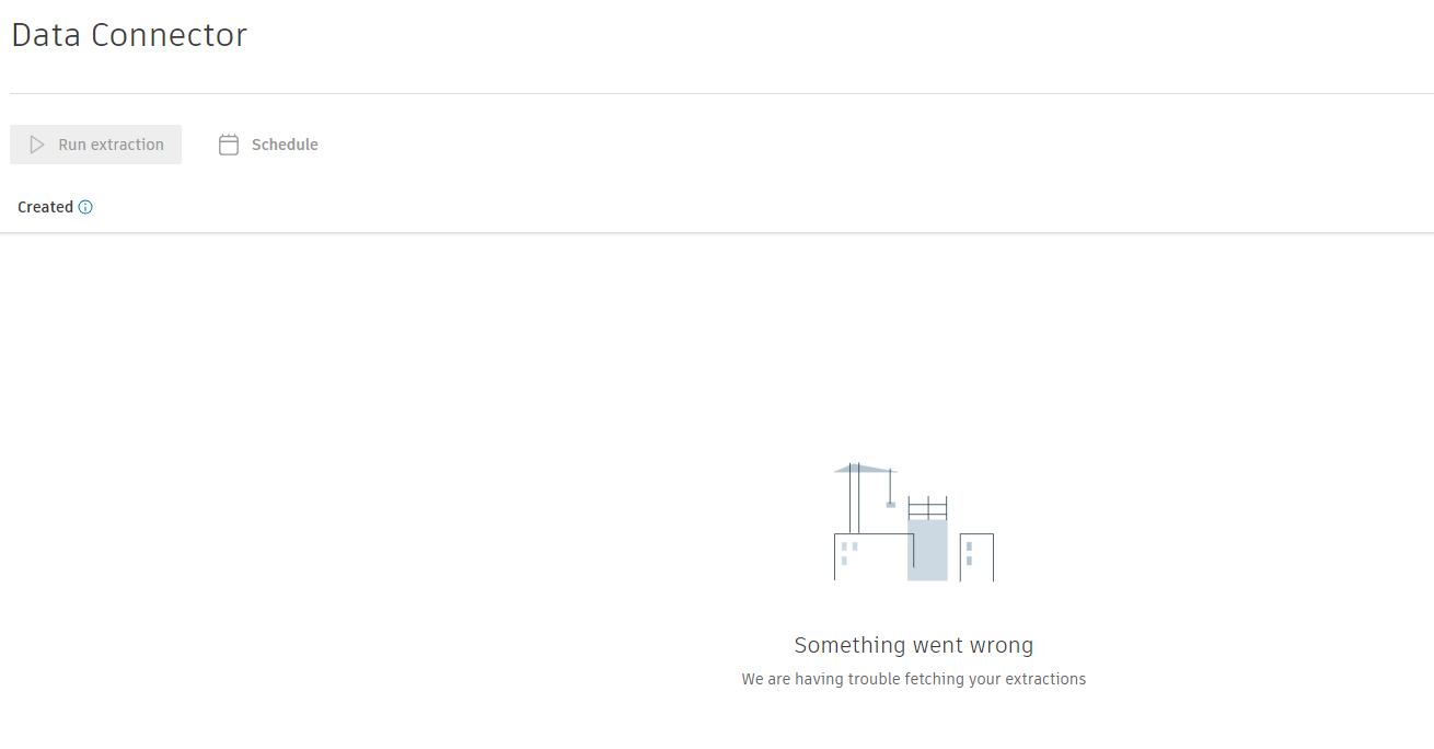 Run extraction button is greyed out in ACC Data Connector