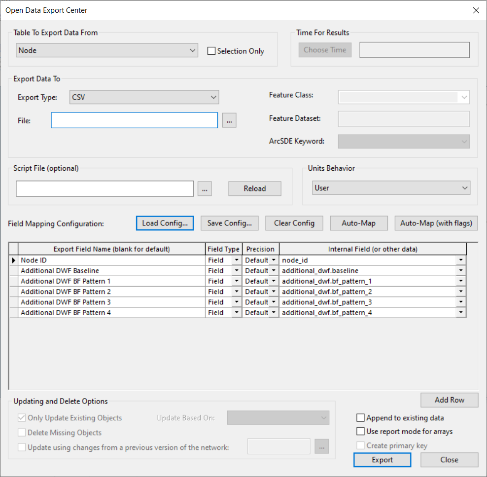 How to export array (subtable) data from InfoWorks ICM