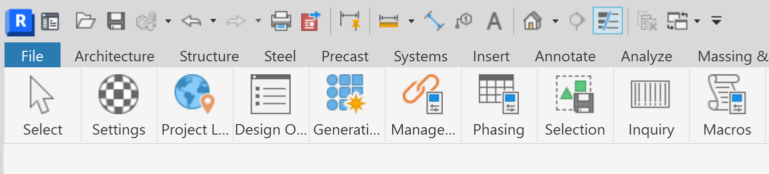 Expand ribbon buttons in Revit