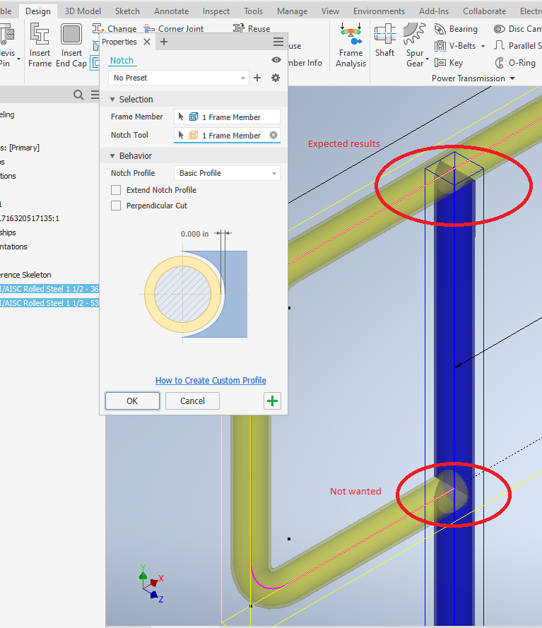 Does Frame Generator have Notch location control in Inventor