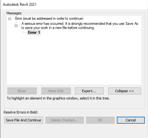 A Serious Error Has Occurred When Working With Linked Models In Revit