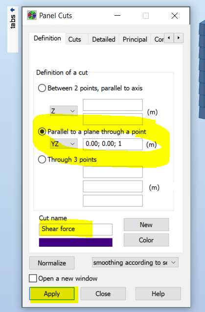 Which type of results should be integrated along panel cut to obtain ...