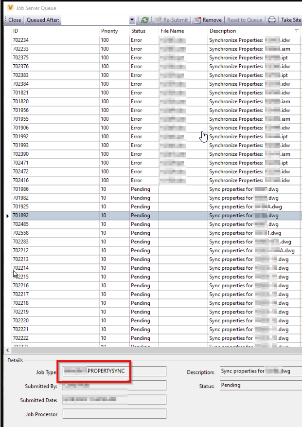 Vault Job Queue contains jobs in Pending state