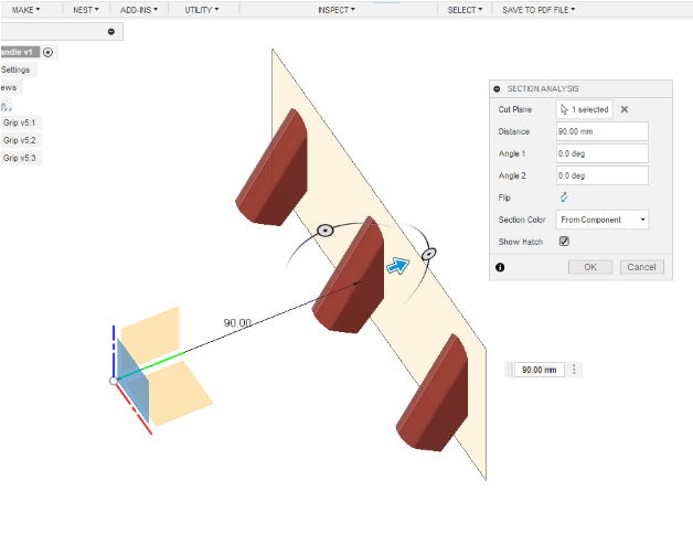 Unable to drag the cutting plane using Section Analysis Function in Fusion