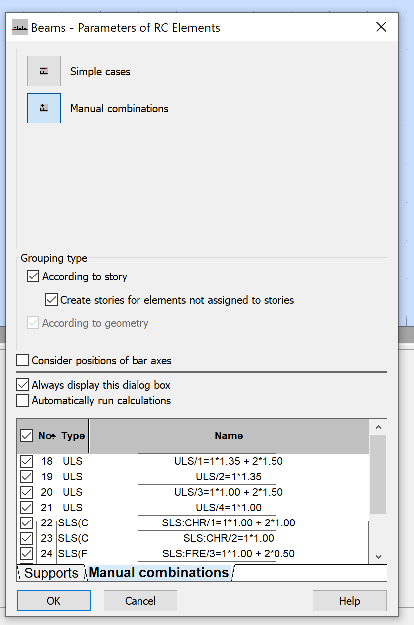 Non è possibile selezionare combinazioni di carico durante l'esportazione del membro nel modulo ...