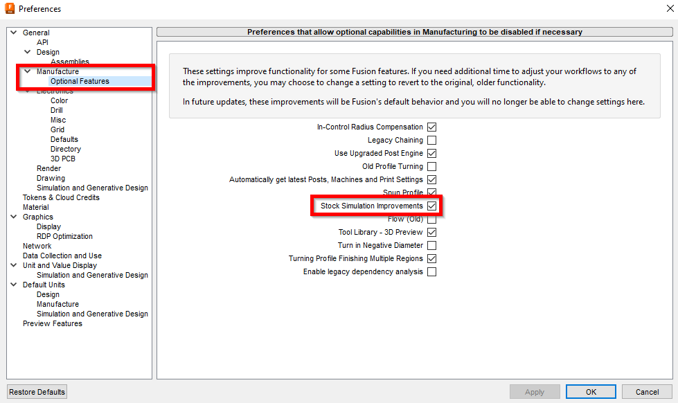 "An error has occurred during stock calculation" message when simulating a toolpath in Fusion