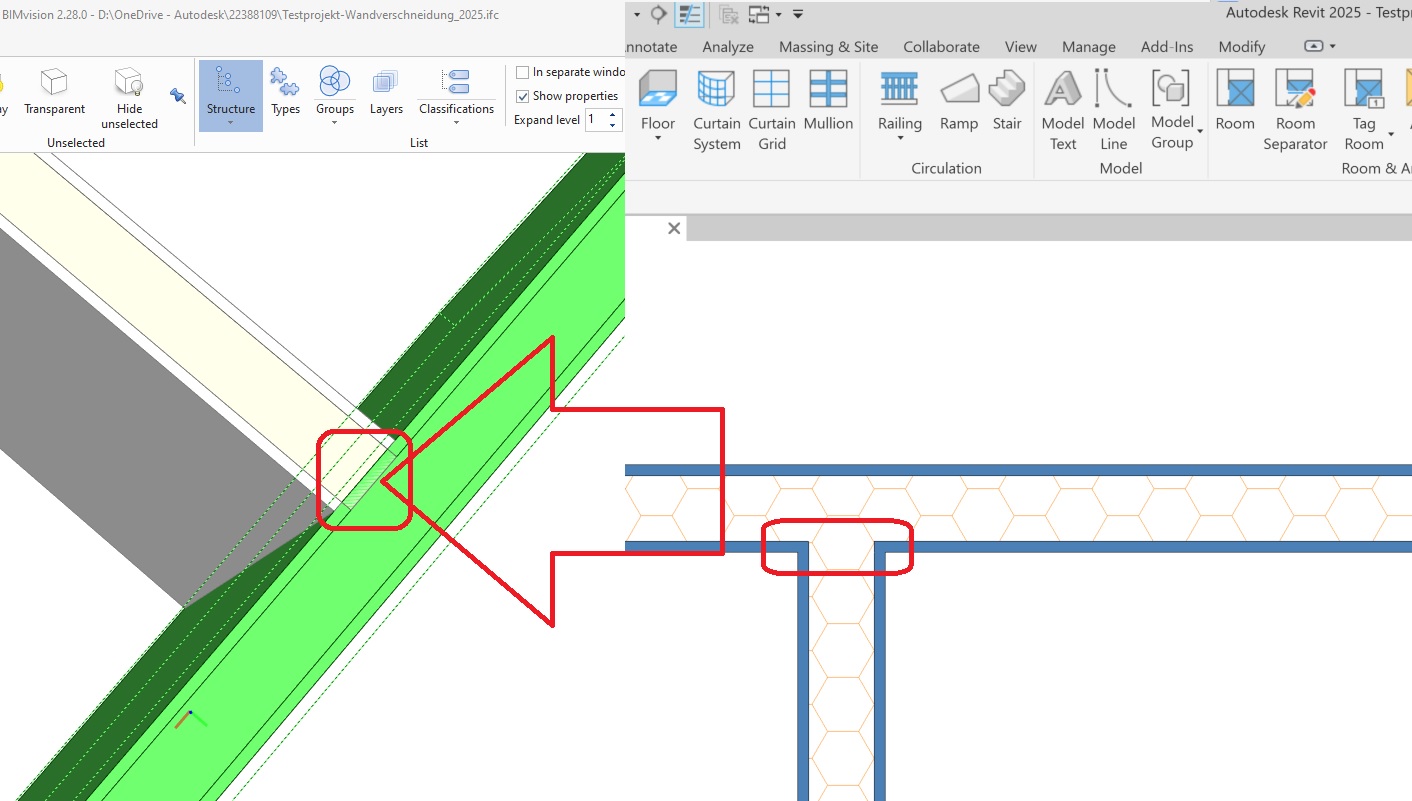 Incorrect wall intersections when exporting to IFC4 from Revit