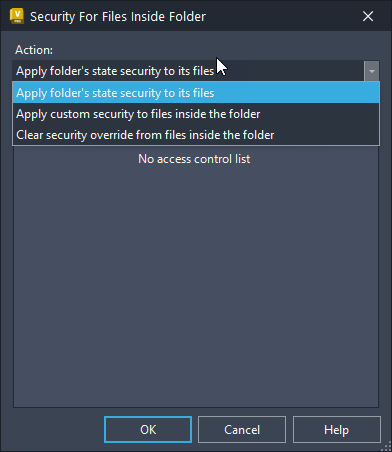 How to reset and apply custom security to file(s) inside a Vault ...