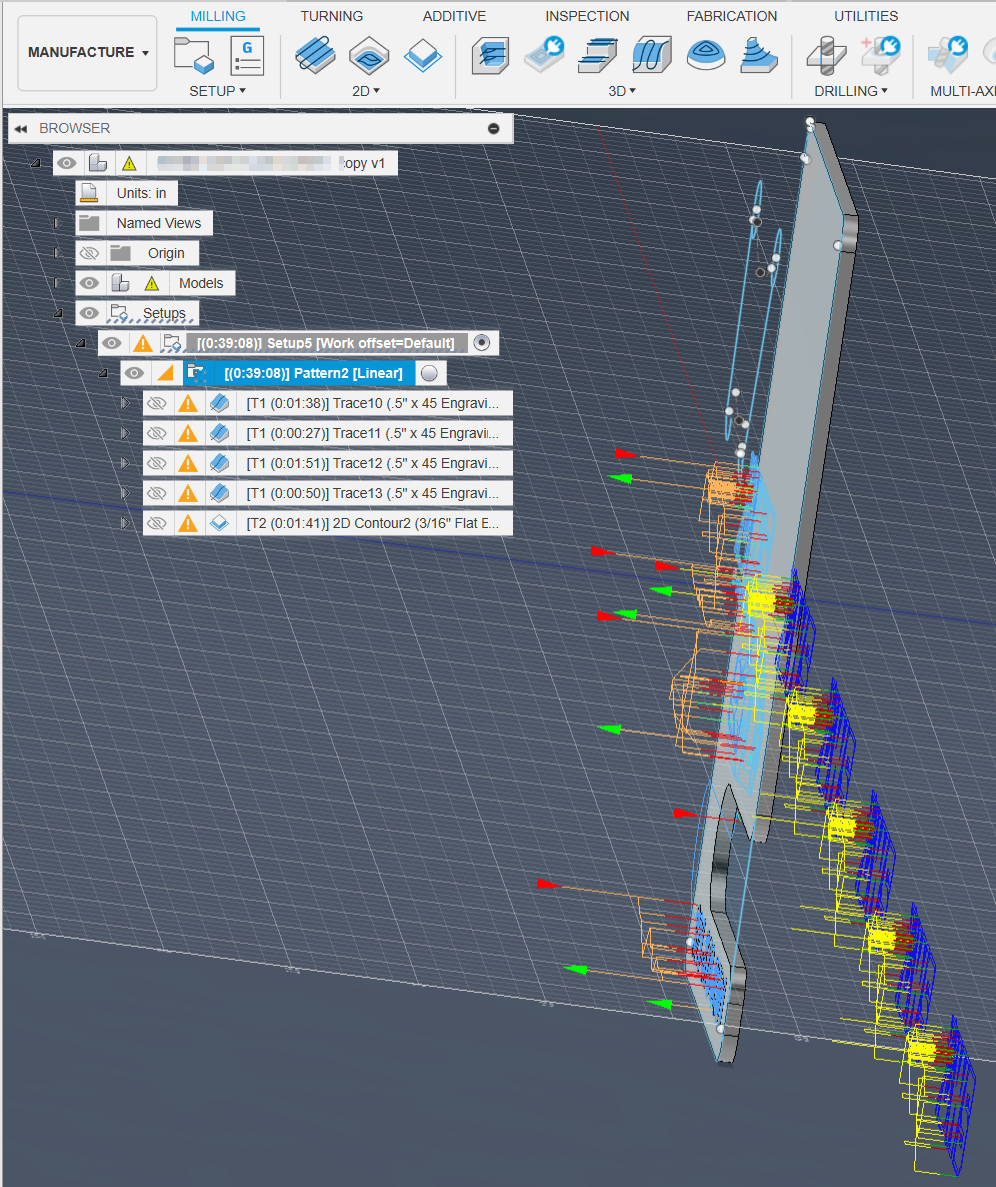 Manufacture Pattern Is Not Working For All Of The Included Toolpaths In Autodesk Fusion
