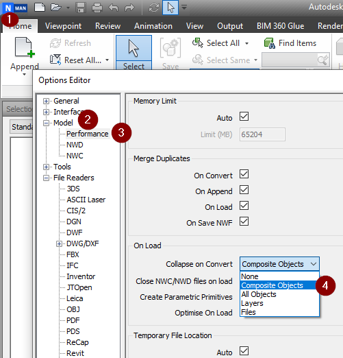 Missing structure or propeties when opening RVM files in Navisworks