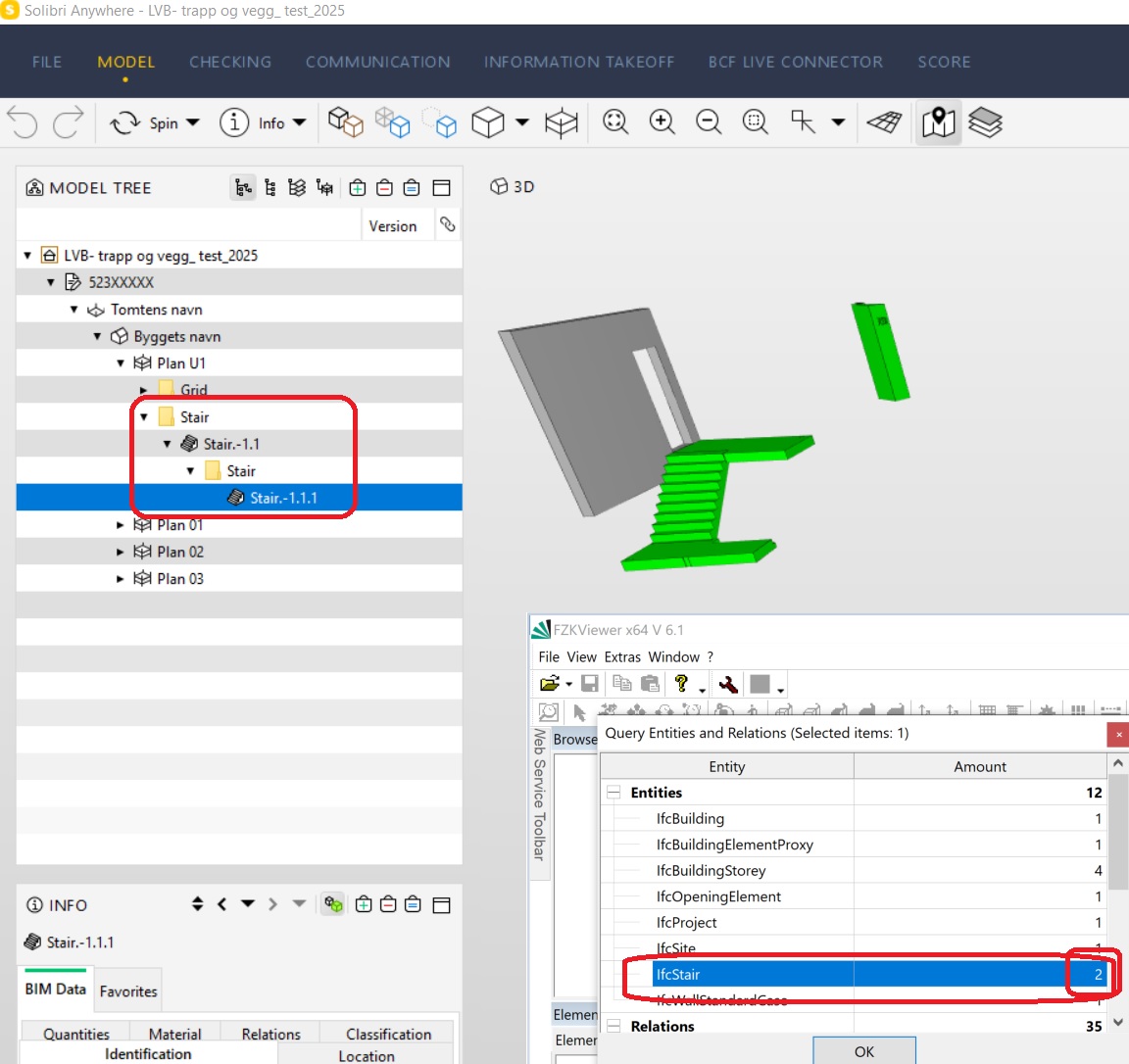 Stairs get two elements exporting to IFC2x3 from Revit
