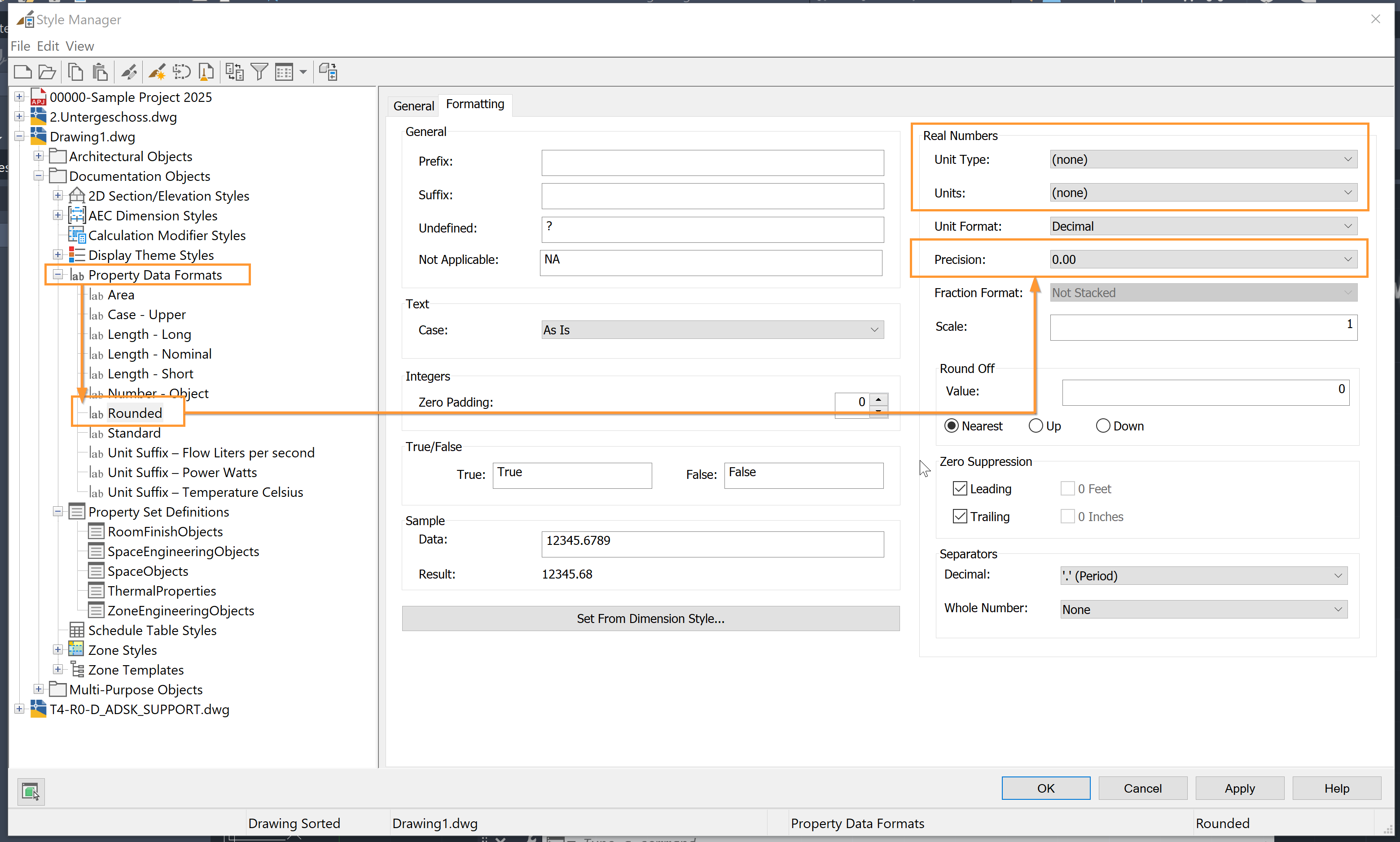Total value of schedules differs from manual calculation in AutoCAD Architecture