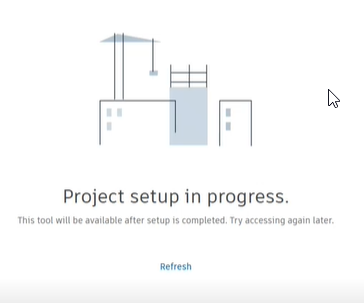 "Project setup in progress" appears indefinitely when trying to create ...