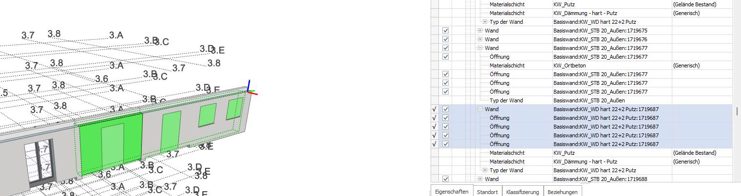 Excess opening elements of windows created in remote, separate walls in ...