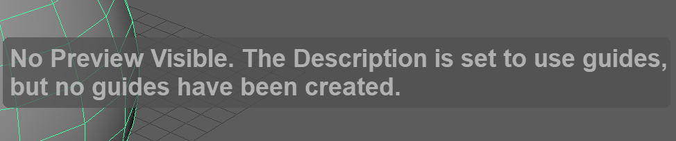 "No preview visible. The description is set to use guides, but no guides have been created ...