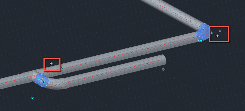 AutoCAD Plant 3D PLANTPIPEADD 的某些“+”符号似乎位于错误的位置