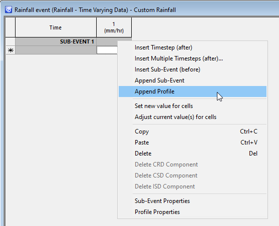 Create User Defined Rainfall Events in InfoWorks ICM