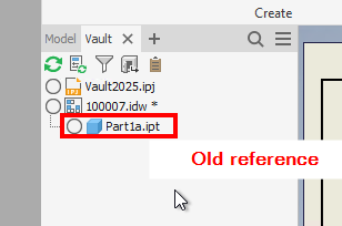 Vault Copy Design assigns an old part to a copied Inventor drawing