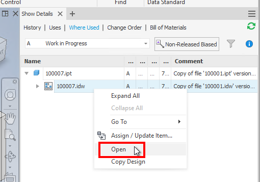 Vault Copy Design assigns an old part to a copied Inventor drawing